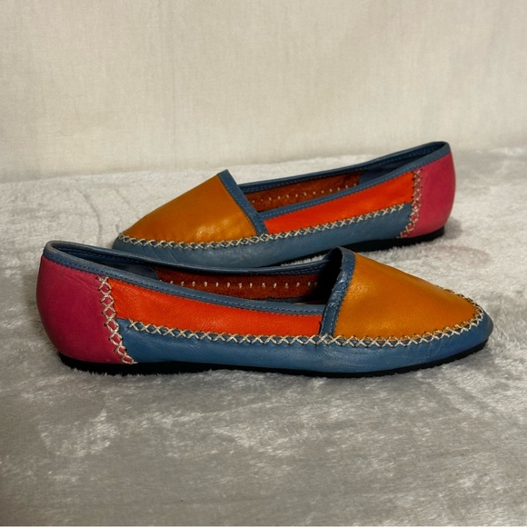 Vintage | Shoes | Vintage Leather Colorblock Womens Loafers Size 6 Made ...